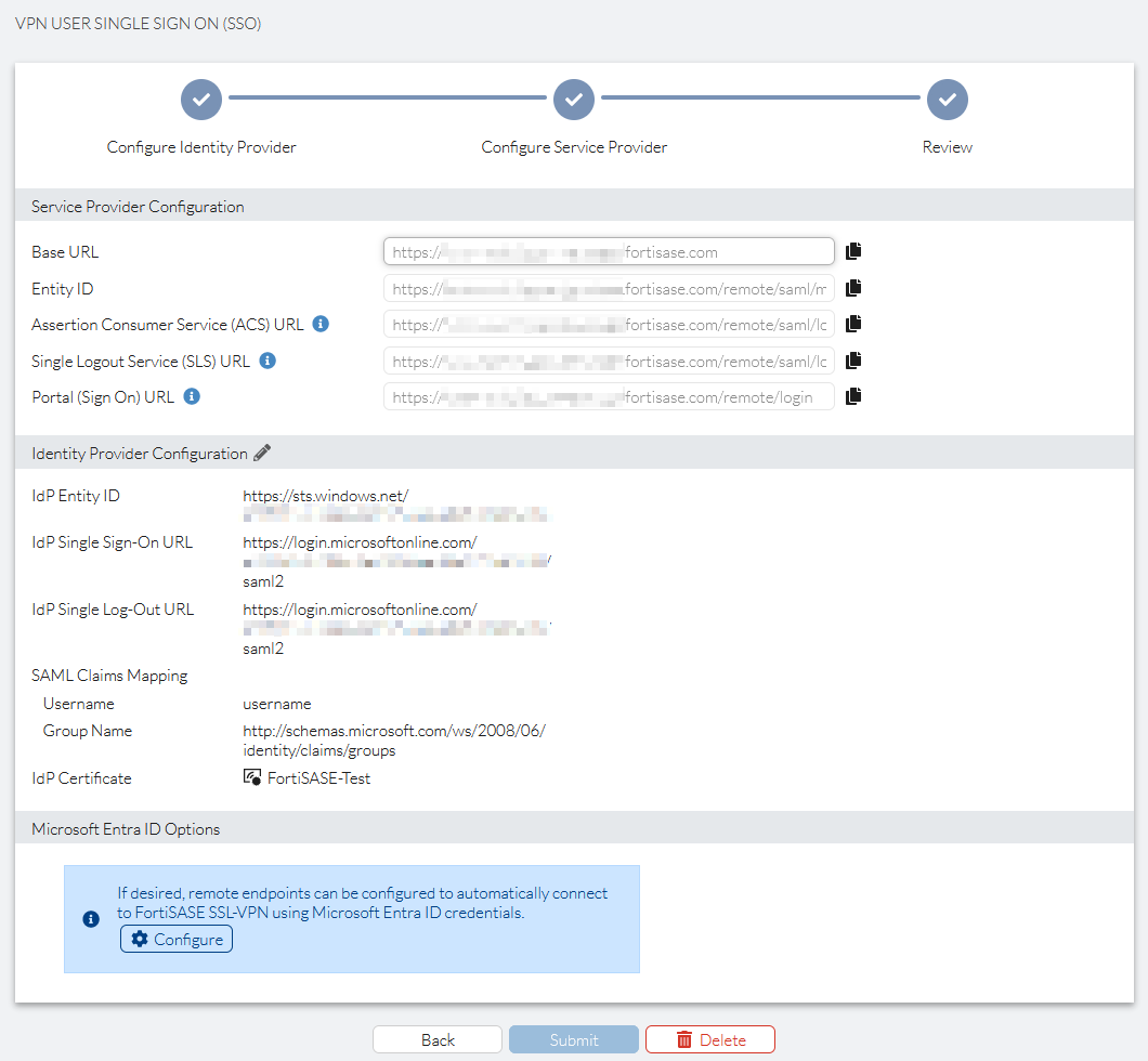Configuring Entra ID options for agent-based VPN autoconnect | FortiSASE 24.1.37 | Fortinet ...